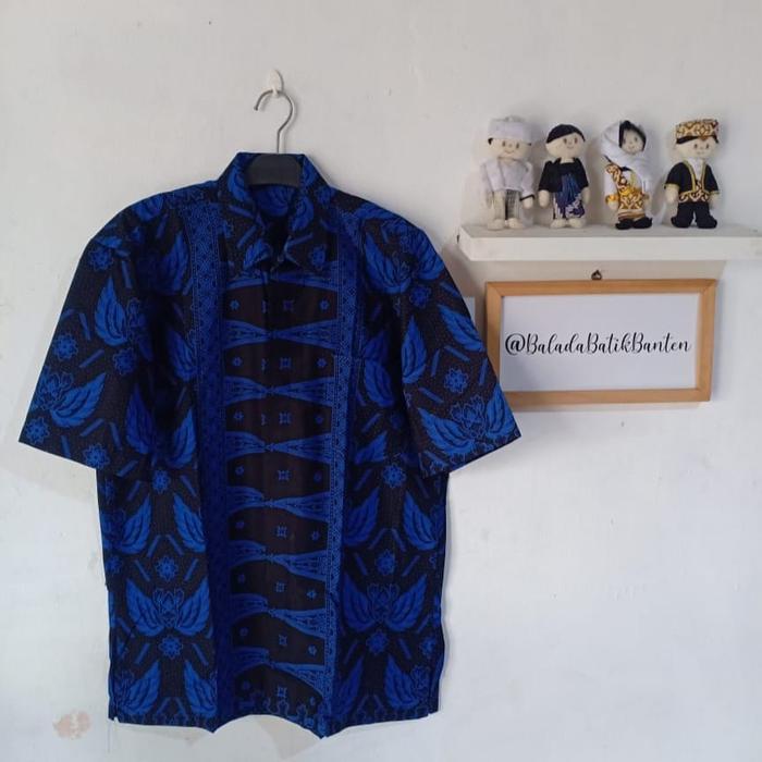 Jual Kemeja Batik Baduy Banten Lengan Pendek Motif Tapak Kebo - Biru Hitam, M - Kota Serang ...