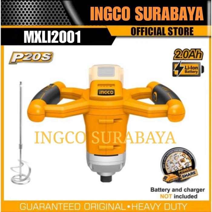Jual INGCO MXLI2001 P20S CORDLESS MIXER M14 MESIN PENGADUK MIX CAT ...