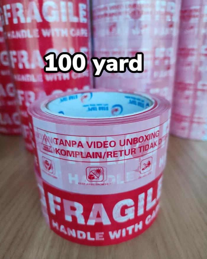 Jual LAKBAN UNBOXING FRAGILE 100 yard x 2 inch /45mm TERLARIS - Jakarta Pusat - Top Lakban ...
