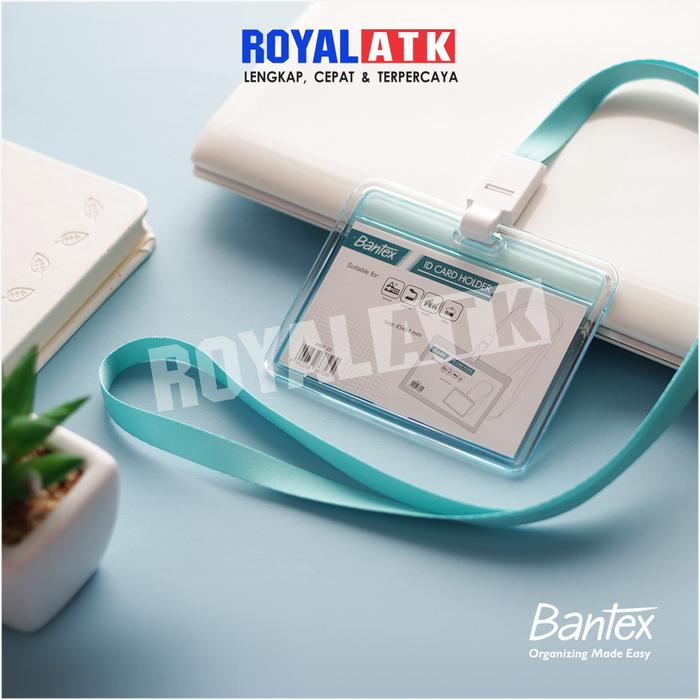 Promo Bantex ID Card Transparan Tali Lanyard Landscape Name tag Holder ...