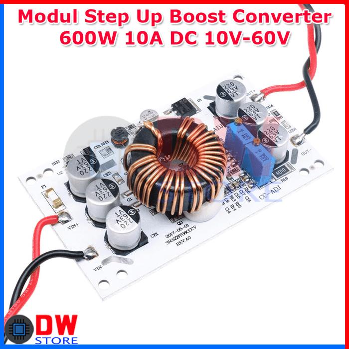 Jual Step Up Boost 600W 10A DC-DC 8-50V to 10-60V Power Supply LED ...