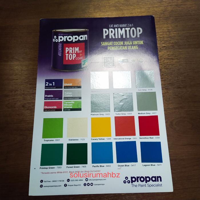 Jual katalog cat propan anti karat primtop 2in1 kartu warna catalog 2 ...