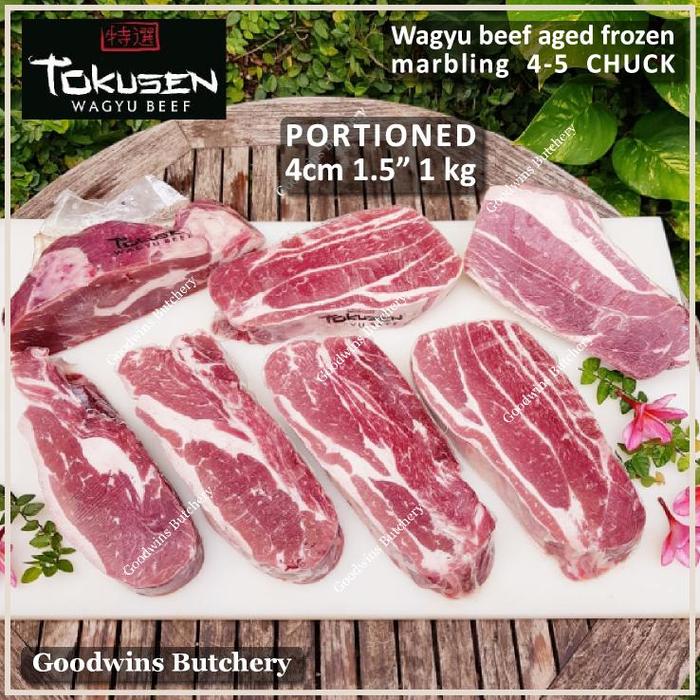 Promo Beef CHUCK Wagyu TOKUSEN marbling 5 aged PORTIONED & WHOLE CUT ...