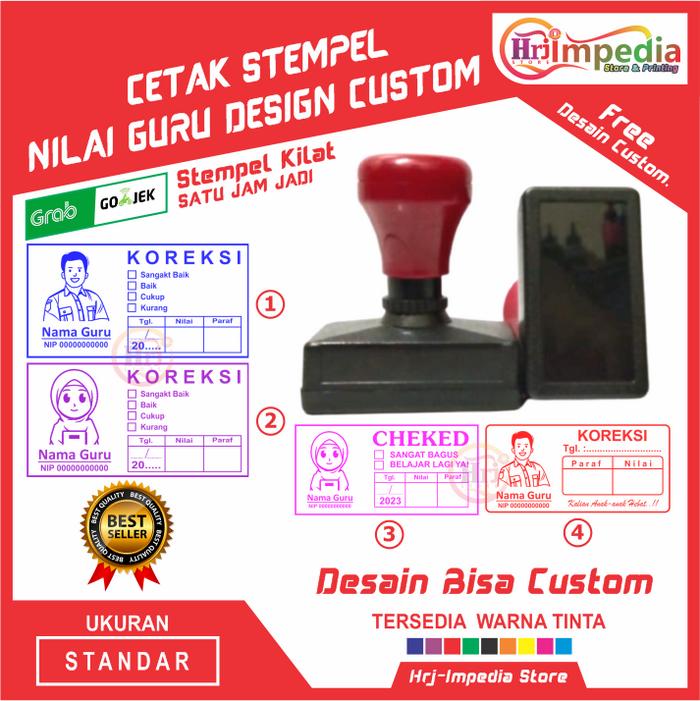 Jual Cetak Stempel Nilai Guru | Cap Koreksi | Stempel Paraf Penilaian ...
