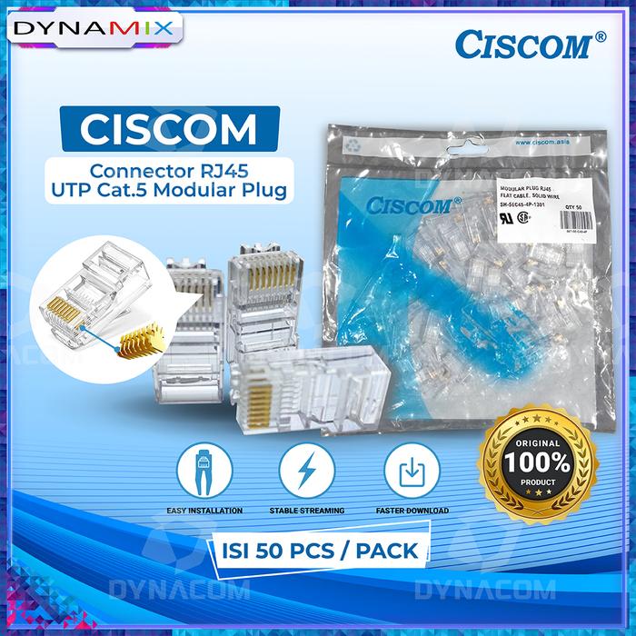 Jual Ciscom RJ45 Connector UTP Cat.5 Modular Plug - Kota Surabaya ...