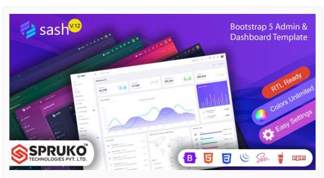 Jual Sash Bootstrap 5 Admin & Dashboard Template - Jakarta Selatan ...