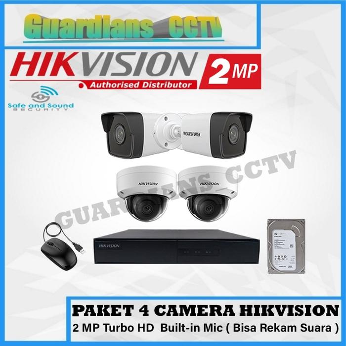 Promo Paket IP Camera Hik vision CCTV 4 Camera Nvr 4Channel 2MP Audio ...