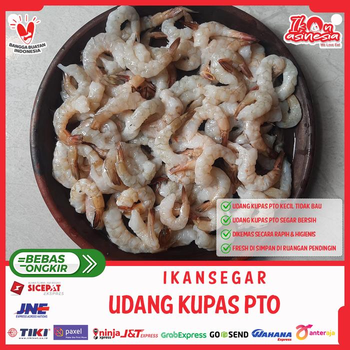 Jual Udang Kupas PTO Fresh/Udang Kupas Vaname PTO Segar 1kg/Udang ...