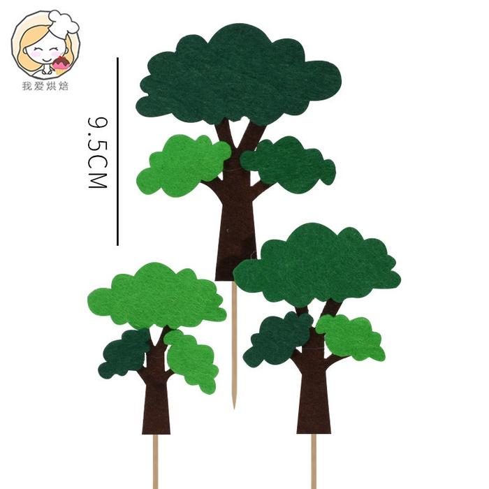 Jual CFL03 Cake Topper Pohon Hutan Binatang Leaves Forest Hias Kue ...