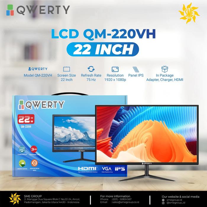 Jual Monitor QWERTY QM-220VH 22" LED IPS 75Hz - Kota Bandung - Tetra ...