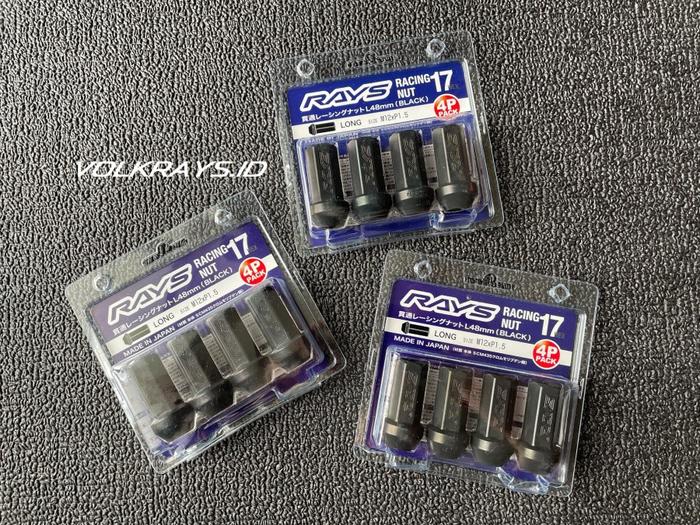 Jual Rays 17 Hex Racing Nut Long L48 1.5 5H (12 Pcs) Lugnut Original ...