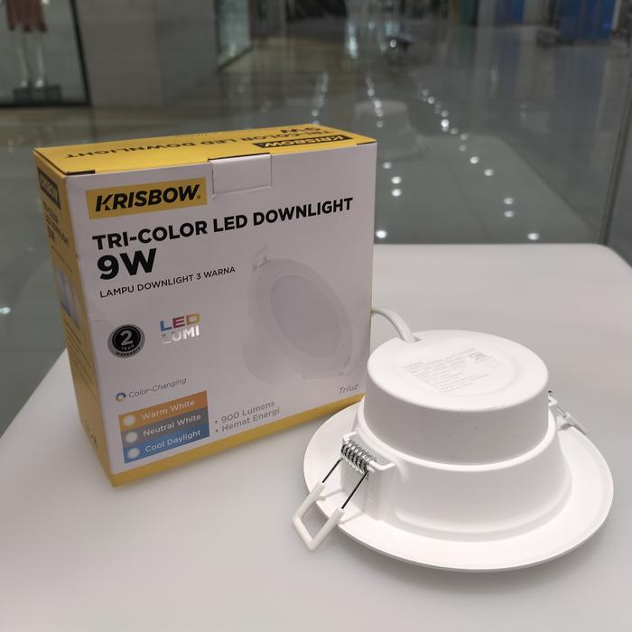 Jual Krisbow Lampu Downlight 3 warna/TRI-COLOR DOWNLIGHT Led 9 Watt ...