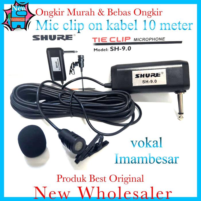 Jual Mic Jepit Clip on Shure Sh9.0 Kabel 10 meter imam Besar vokal Hd ...
