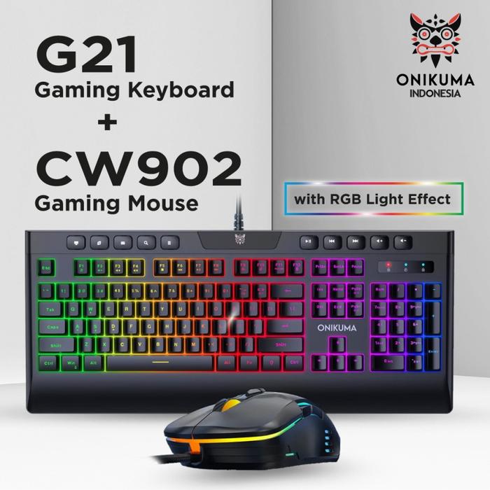 Jual Keyboard Mouse - ONIKUMA G21 + CW902 Gaming Keyboard & Mouse Set ...