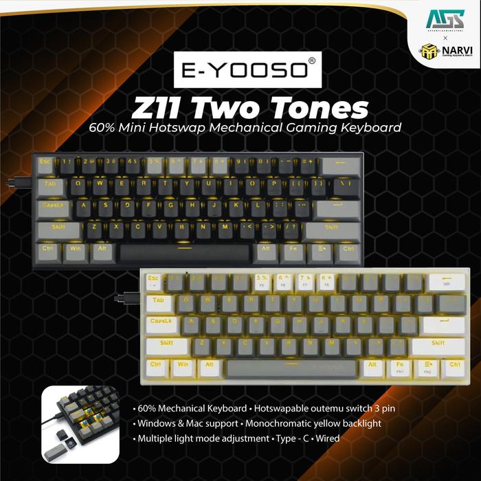 E-YOOSO Z11 Gaming Keyboard, With Blue Switches And Solid, 48% OFF