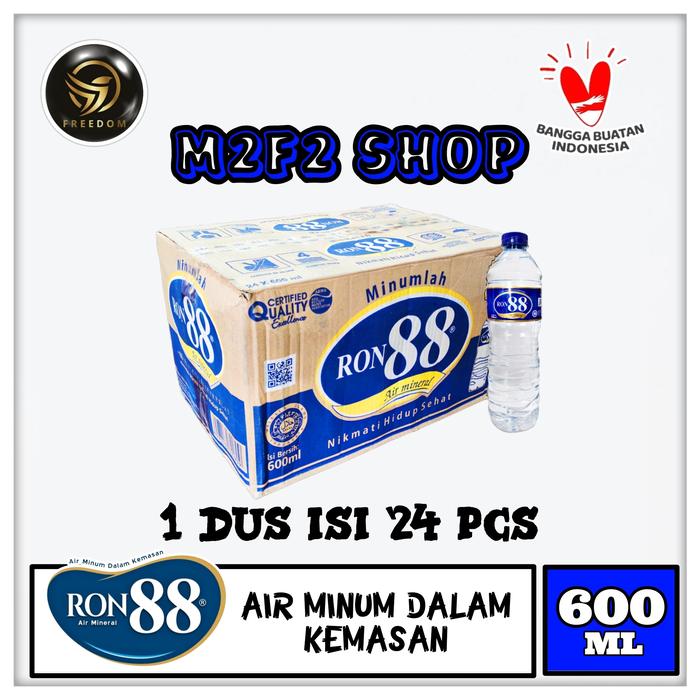 Jual Air Mineral Ron 88 Elite Tanggung Botol Pet - 600 ml (Harga Karton ...