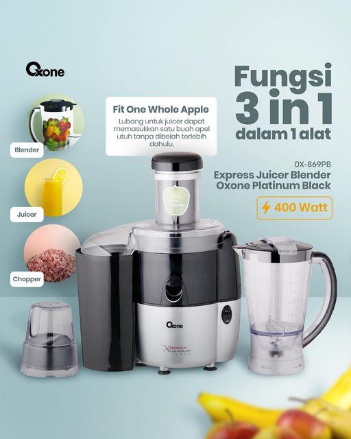 Jual Oxone OX-869 PB Juicer Blender Platinum Black multifunction use OX869 - Jakarta Barat ...