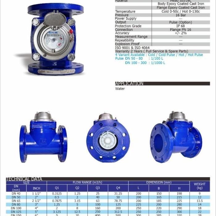 Jual flow meter / water meter shm air bersih dn150 6 inch - Jakarta ...