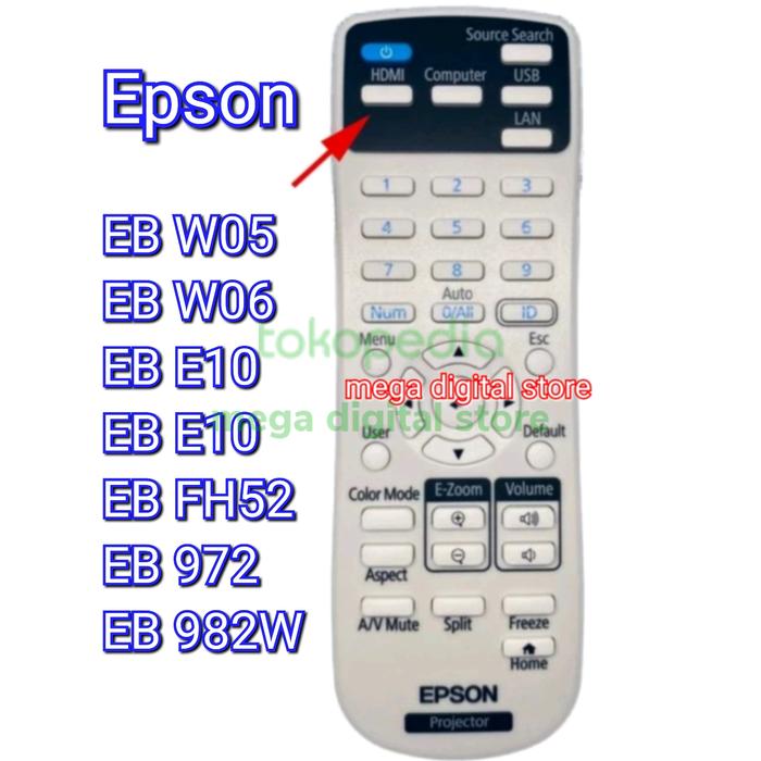 Jual Epson Remote Proyektor Epson Eb W06 W51 E01 Eb E10 Eb FH52 972 982W - Jakarta Barat - Megah ...