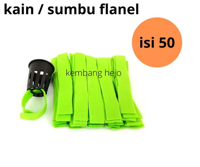 Jual kain panel/sumbu netpot isi 50pc Hidroponik kain planel flanel ...
