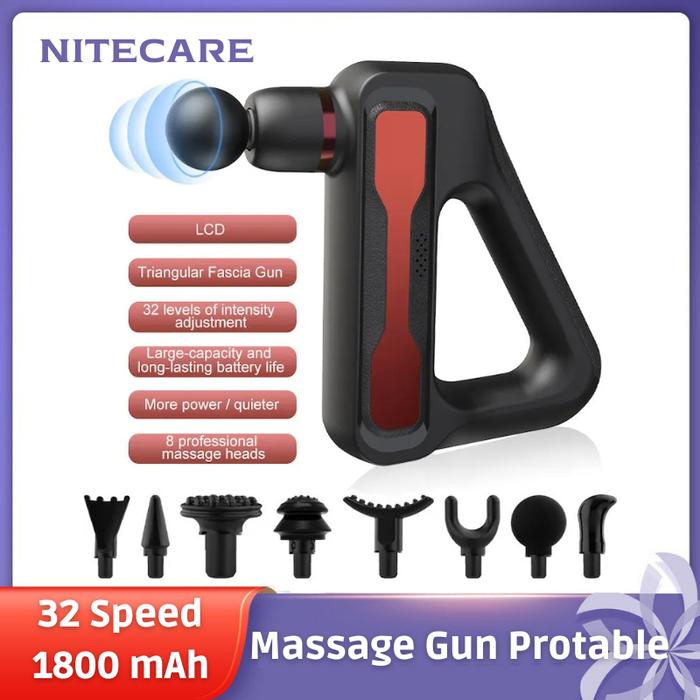 Jual Massage Gun Portable Triangular Fascia Gun Alat Pijat Multifungsi ...