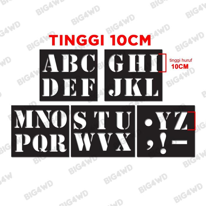 Jual STENCIL MAL CETAKAN CAT SEMPROT HURUF DAN ANGKA - HURUF 10CM ...