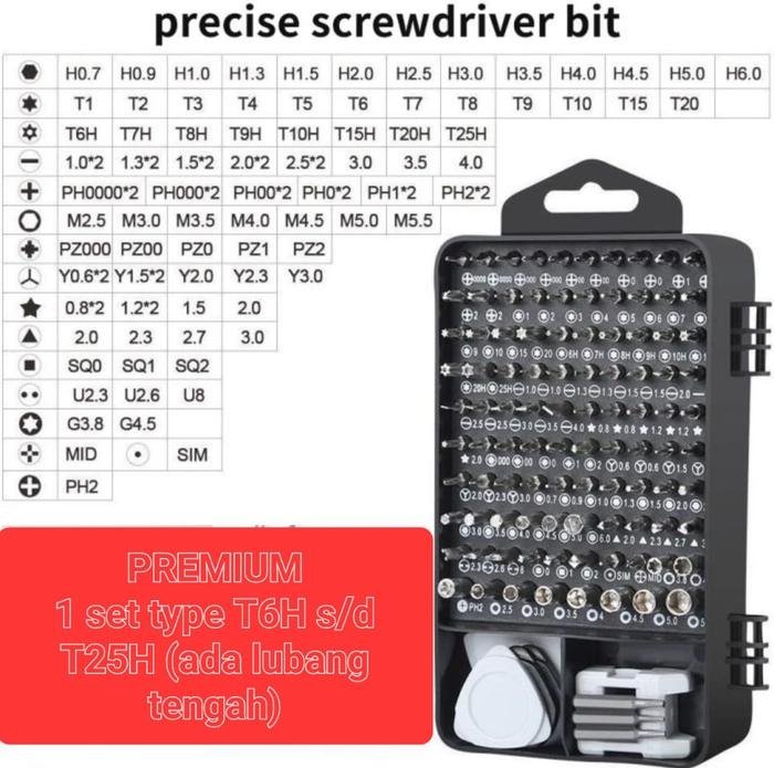 Jual Obeng Hp full set 115 in 1 Set Alat Service Reparasi HP - 115 ...