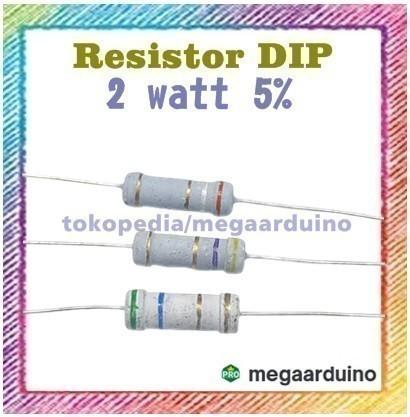 Jual Resistor 2w 1M 1 mega ohm Resistor 2 watt 1M 2watt toleransi 5% ...