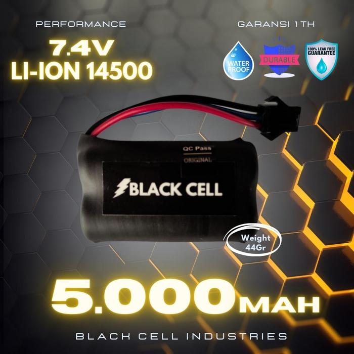Jual Upgrade Batre RC Li Ion 14500 BLACK CELL 7.4V 5000Mah 2s Lithium ...