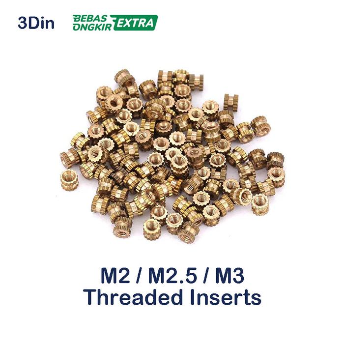 Jual M2 M2.5 M3 Threaded Knurled Brass Insert Nut Round - M3x3 - Kota ...