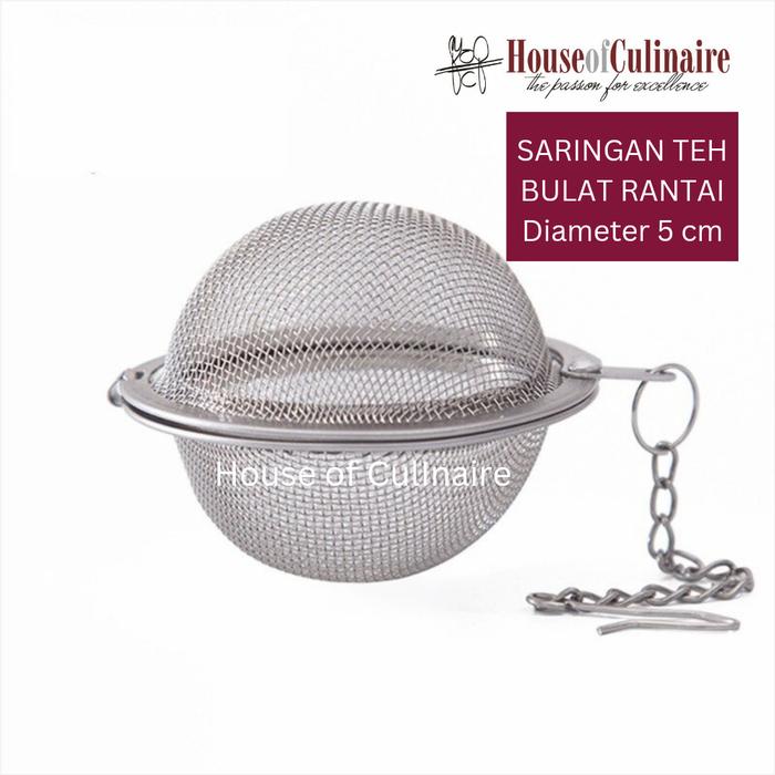 Jual Saringan Teh Bulat Bola Rantai Stainless Steel Diameter 5 cm ...