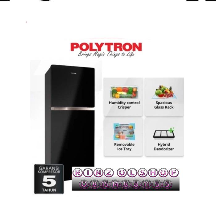 Promo KULKAS POLYTRON PRW23MNX KULKAS 2 PINTU PRW 23MNX GLASS DOOR ...
