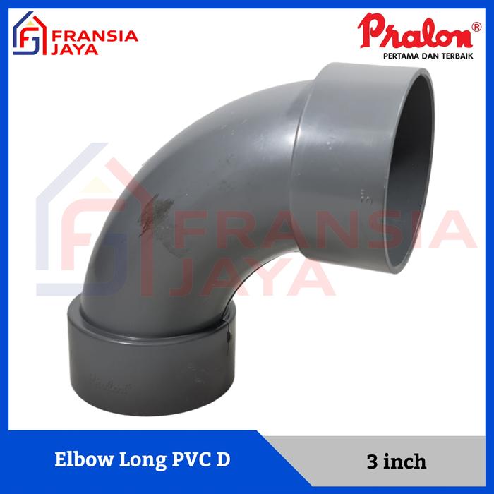 Jual Pralon Elbow Long PVC D 3 inch Sambungan Fitting Pipa Large Radius Elbow Keni Setara Rucika ...