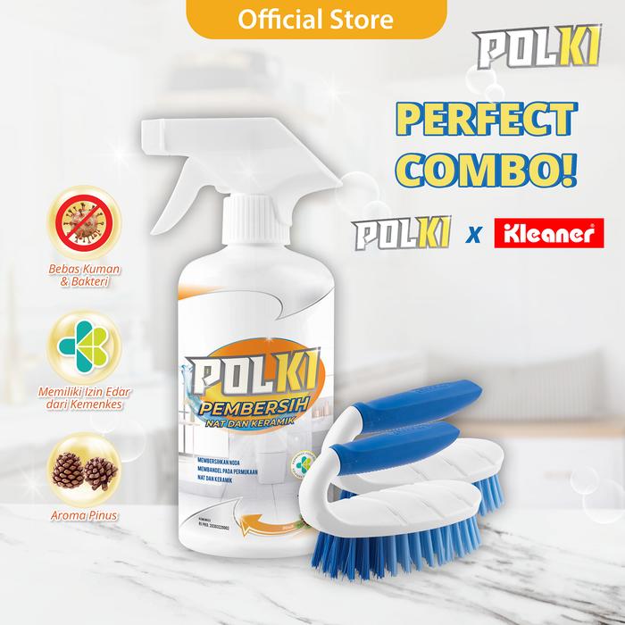 Jual POLKI x KLEANER Paket Combo Pembersih Nat Keramik dan Sikat - Kota ...