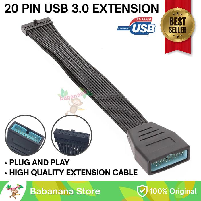 Jual Kabel Usb 20 Pin Extension Usb 3.0 Extender Motherboard Pc 19 Pin ...