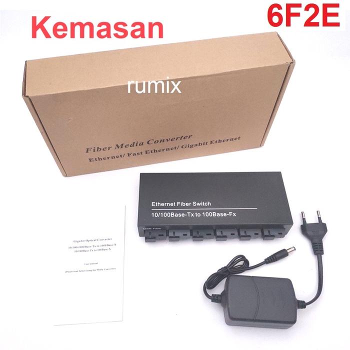 Jual Converter 6 Port Fiber Optik Fo Sc Port Lan Rj45 4 6 Ethernet ...