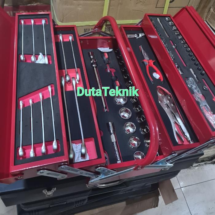 Jual Tool box besi set 85 pc tool kit kunci alat perkakas 3 susun wipro ...