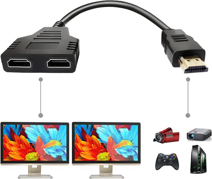 Jual HDMI SPLITER 2 PORT KABEL 3D HD 1080P SPLITTER CABANG/ HDMI CABANG ...