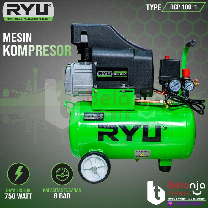 Promo RYU Mesin Kompresor Angin Udara RCP 100-1 Air Compressor 25 Liter 1 Hp - Kota Bogor ...