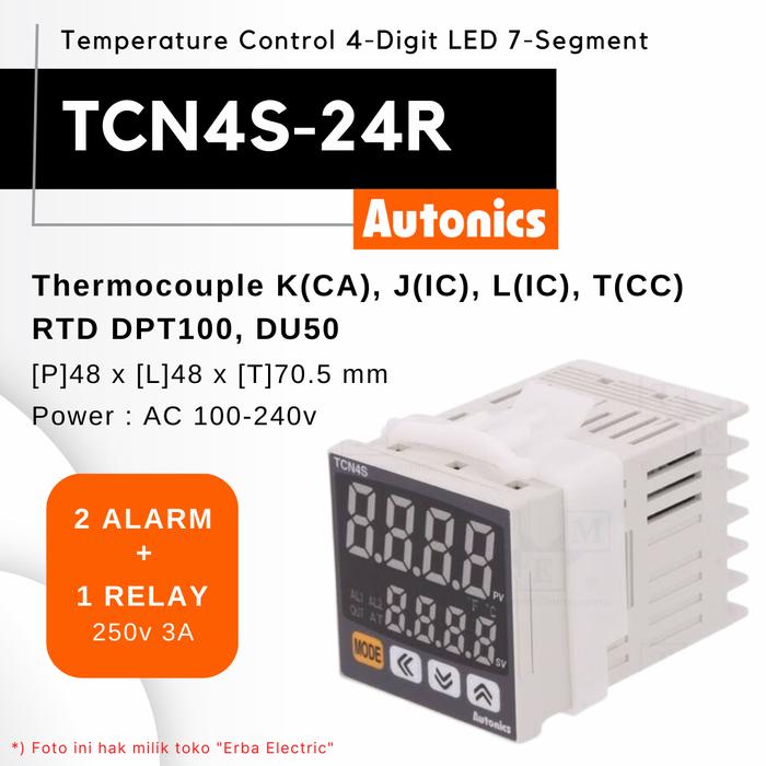 Jual Autonics TCN4S-24R Temperature Kontrol Suhu K CA PT100 48x48 mm - Kota Bandung - Erba ...