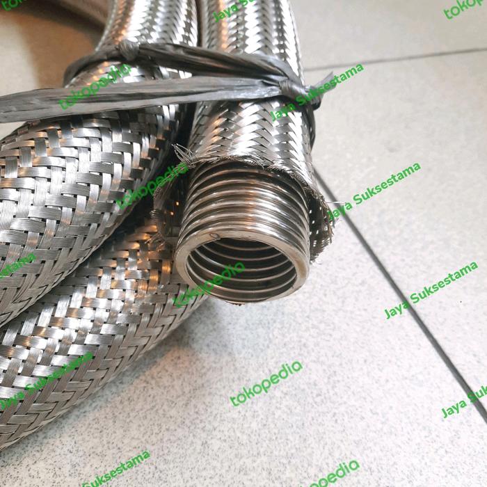 Jual Selang Flexible Hose Stainless SS 304 1" Inch Metal Hose Meteran ...