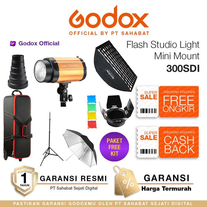 Jual Godox 300SDI Professional Studio Flash 300W mini mount 300sdi ...