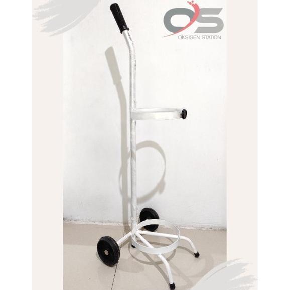 Jual Troli Tabung Oksigen 2m3 / Trolly Tabung 2m3 Oksigen Nitrogen ...