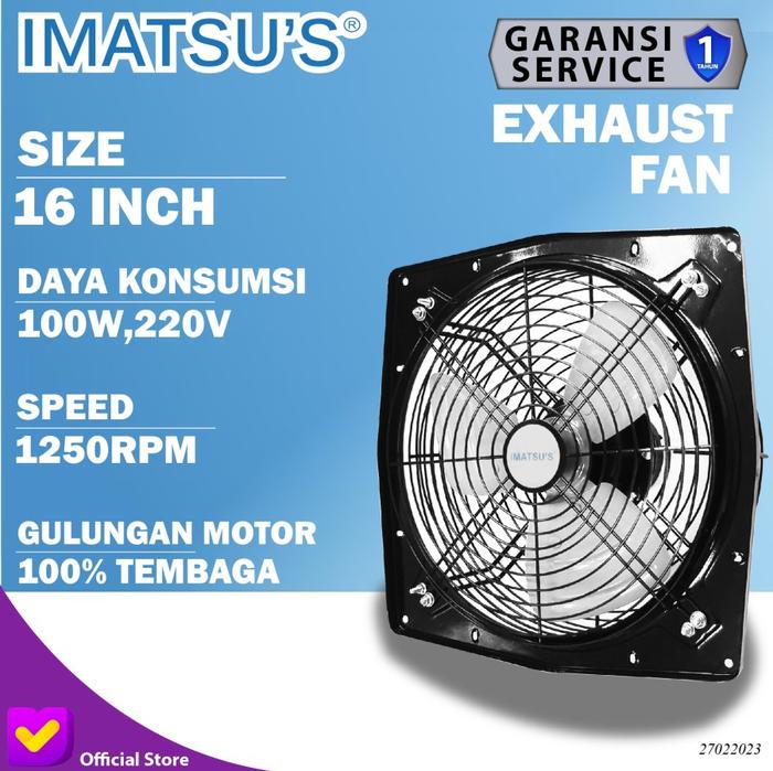 Jual Exhaust Fan Dinding 16 Inch Extra Strong Industrial Fan Heavy Duty ...