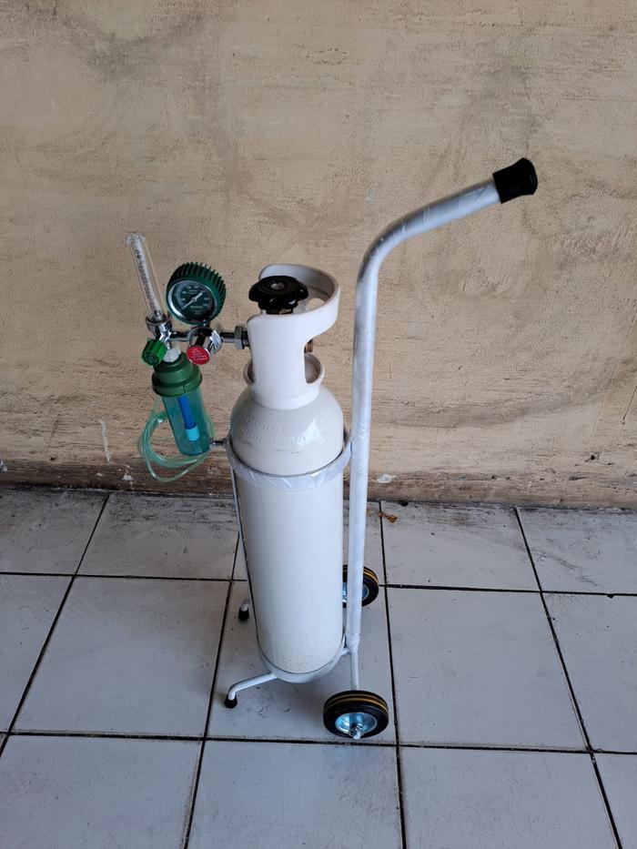 Jual Tabung Oxygen 1m3+isi+Regulator+Troly Bahan tipis Minimalis - Kota ...