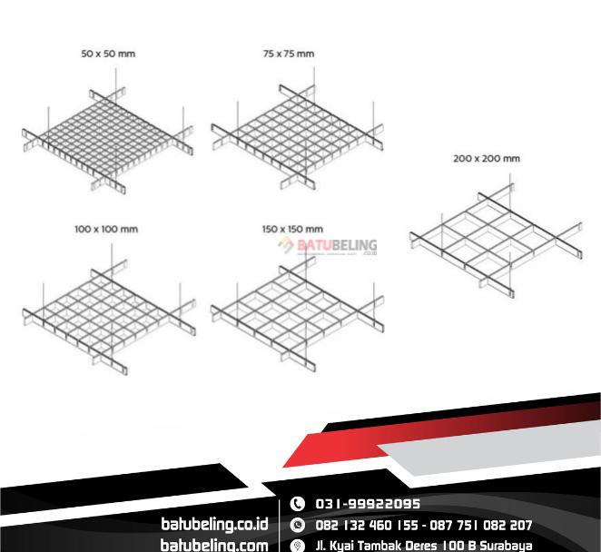 Jual Plafon Metal Grid Ceiling Kotak Variasi Ukuran Atap Modern Elegan ...