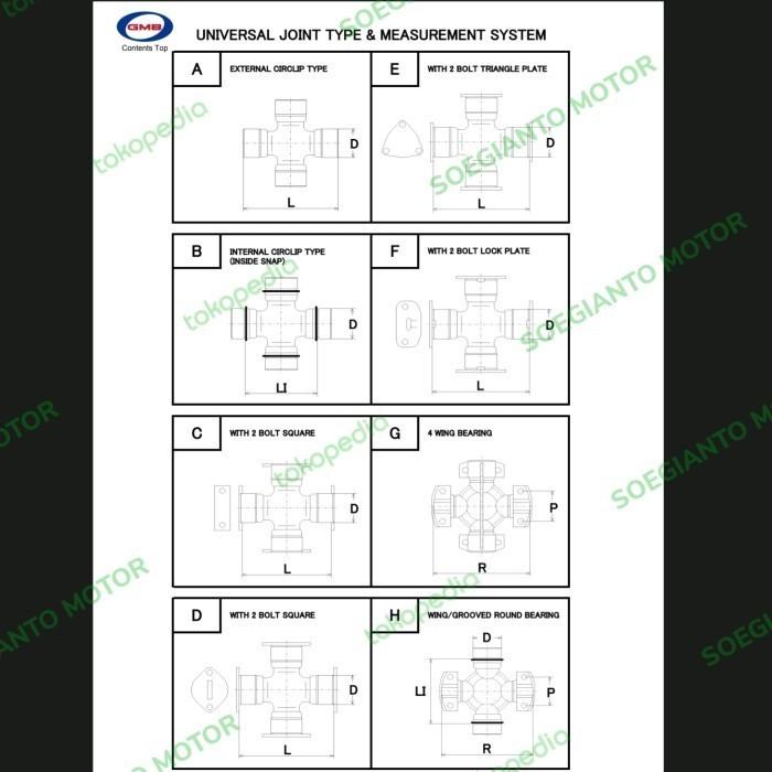 Jual UNIVERSAL JOINT CROSS SPIDER KIT GUIS-74 GMB ISUZU D-MAX - Kota ...