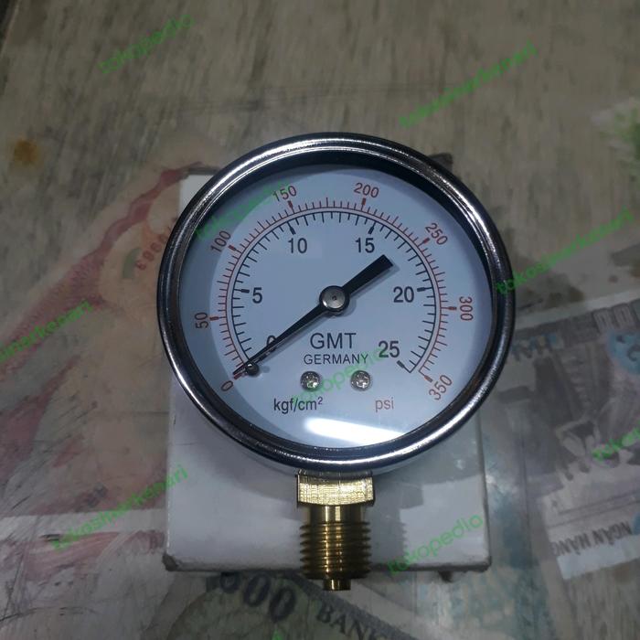 Jual preasure gauge GMT 25 bar 350 psi 2.5 inci nepel 1/2inci - Jakarta ...