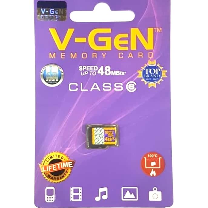 Jual Memori Micro SD V-gen Memory Card 4gb Class 6 Vgen Original Mmc ...