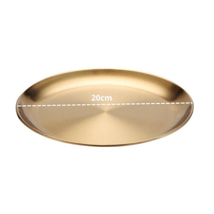 Jual Piring Makan Sultan / Stainless Steel European Gold / Piring Saji ...